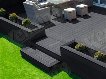 Evolution Deck™ Ebony Hollow Composite Decking (2400mm x 146mm x 21mm)